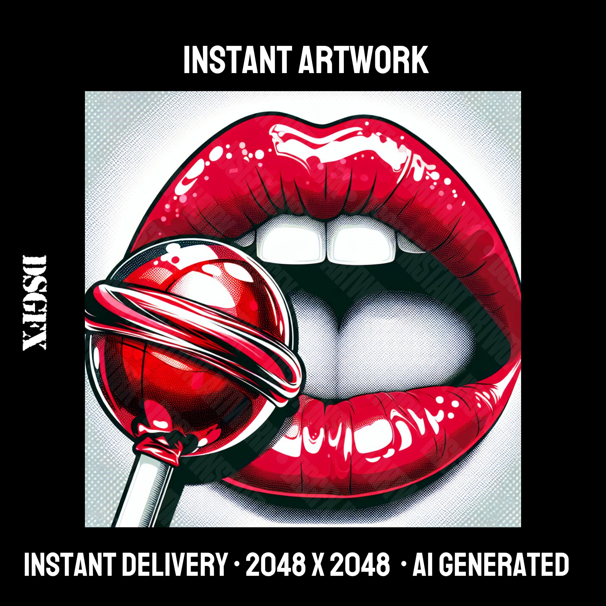 Candy Microphone on Glossy Lips – DontSleepGFX