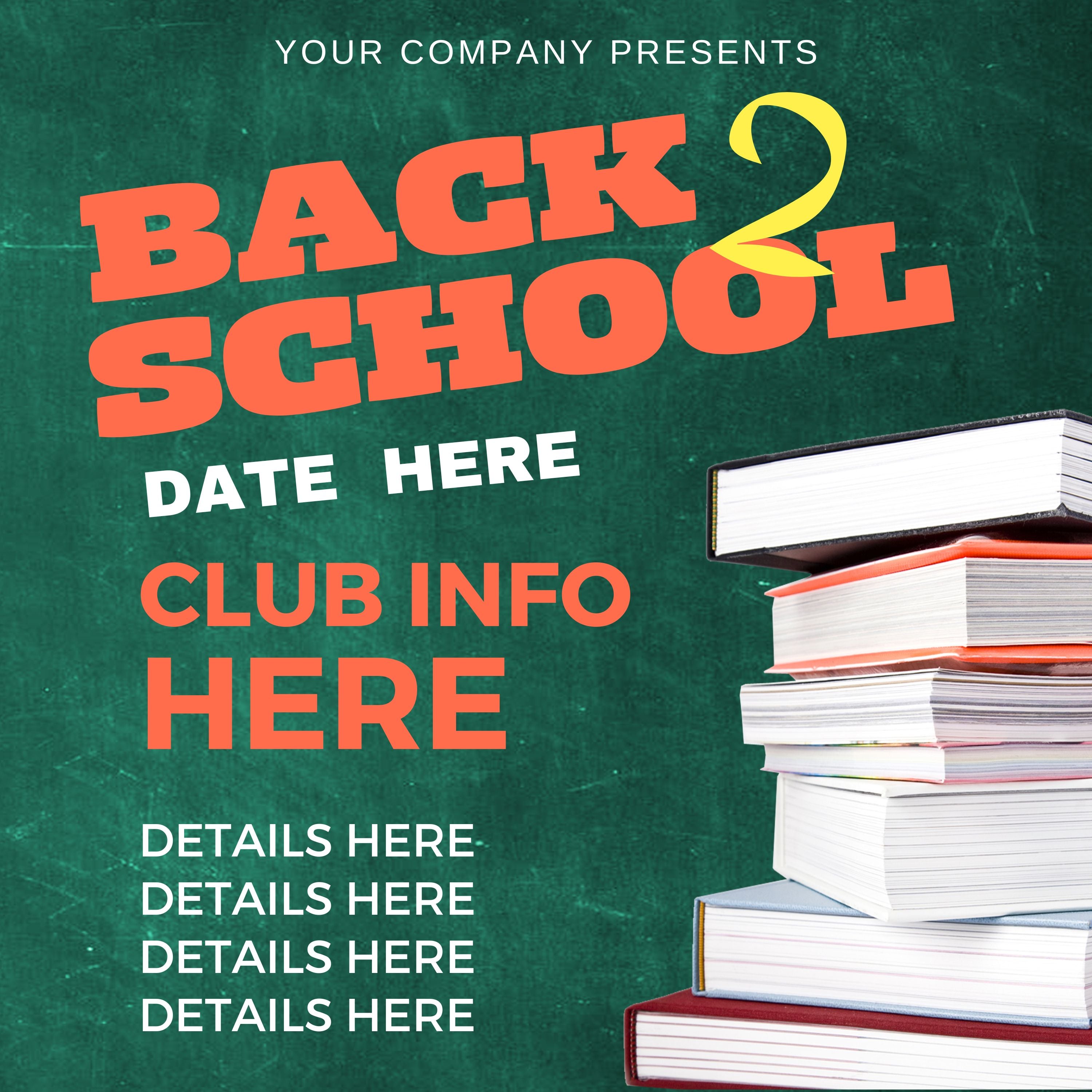 Back 2 School Text Books Flyer - Canva Template - Party Flyer - DJ Fly ...